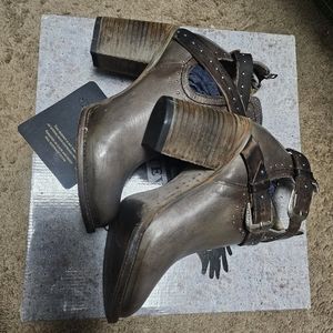 Freebird by Steven | Shoes | Freebird By Steven Lion Rainbow Boots Strappy Booties Stacked Heel ...